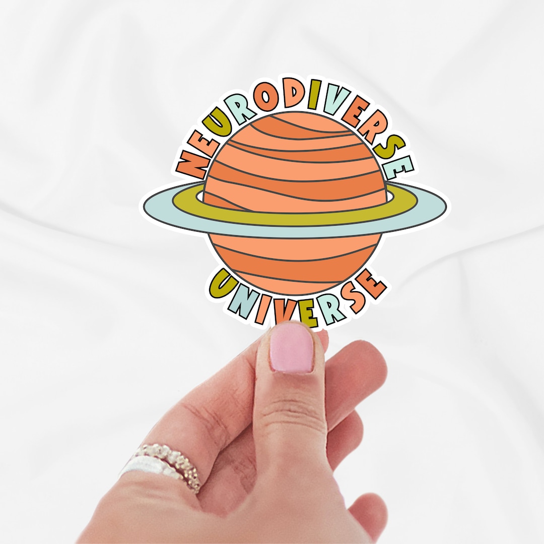Neurodiverse Universe Sticker, Retro Planet, Nuerodiversity, Autism ...