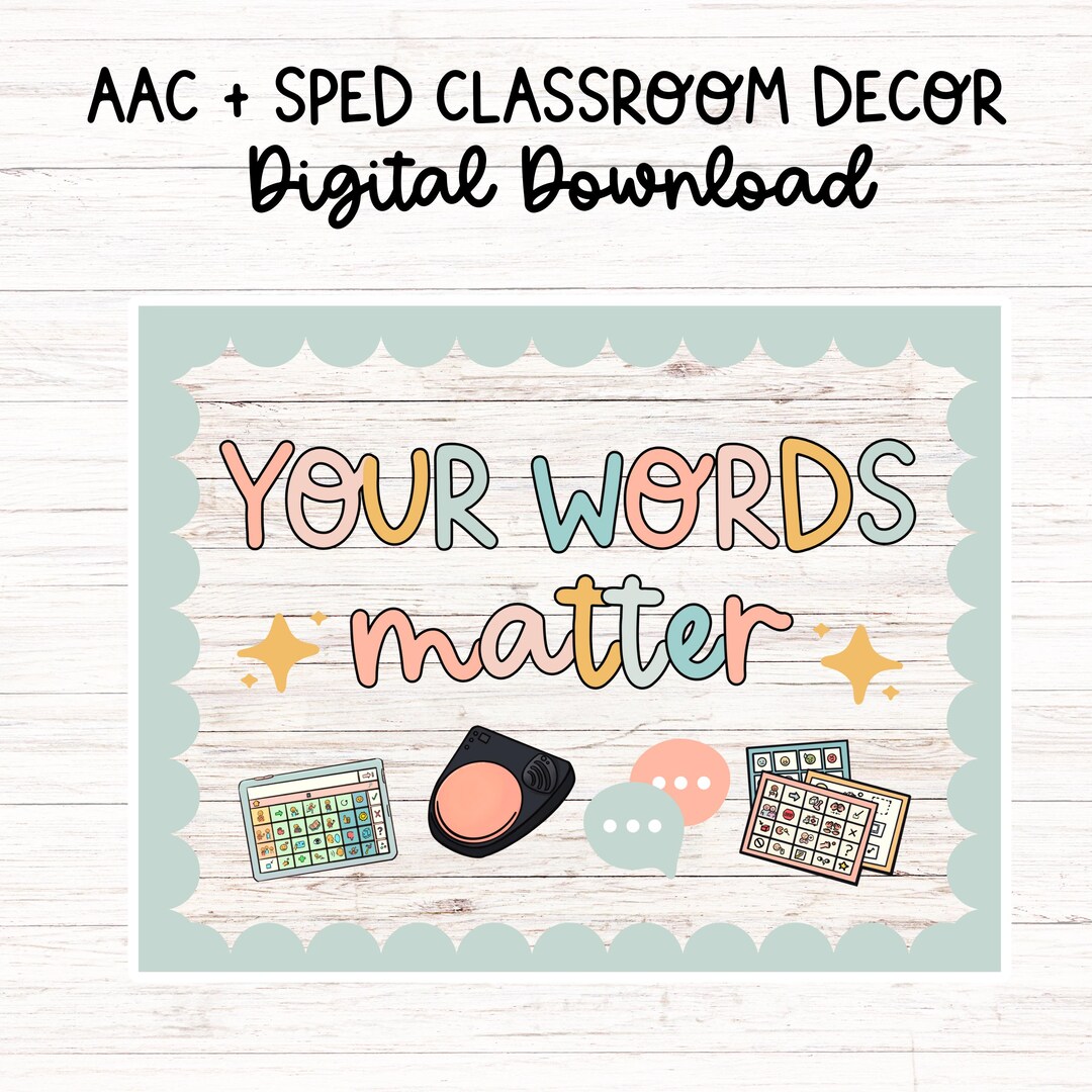 Your Words Matter Bulletin Board | AAC Classroom Decor | Speech Therapy ...