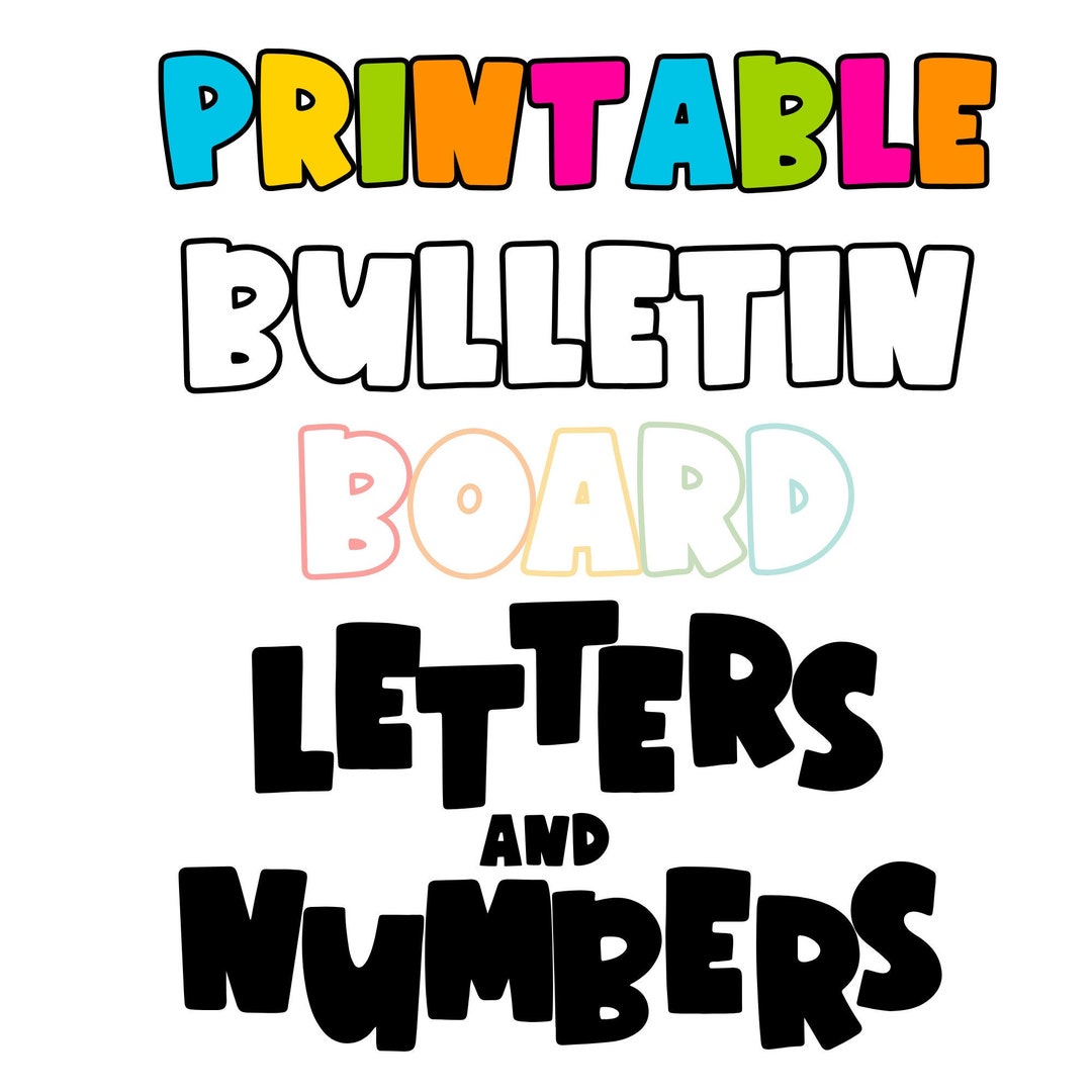 Printable A-Z Retro Bulletin Board Letters Punctuation and Numbers Easy ...