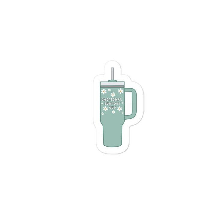 Stanley Cup Water Bottle Sticker Emotional Support Cup - Etsy