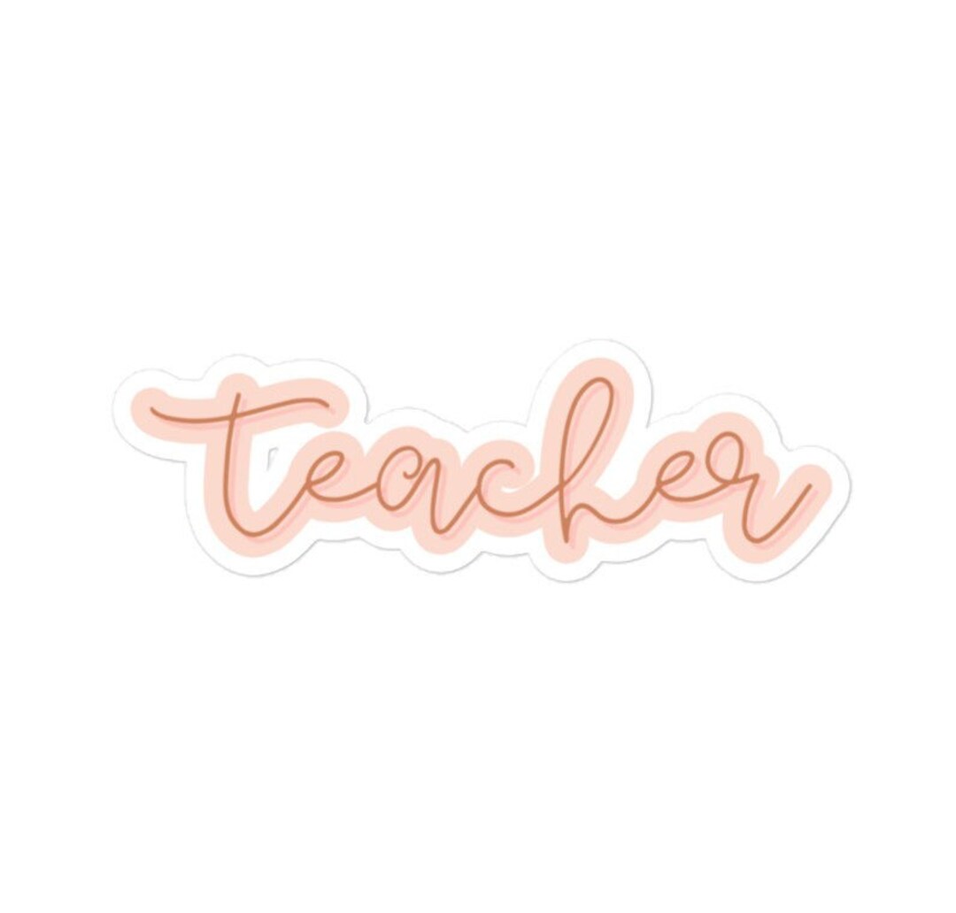 Teacher Cursive Sticker, Teach Sticker, Teacher Sticker, Retro Sticker ...