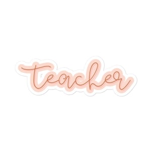 Teacher Cursive Sticker, Teach Sticker, Teacher Sticker, Retro Sticker ...