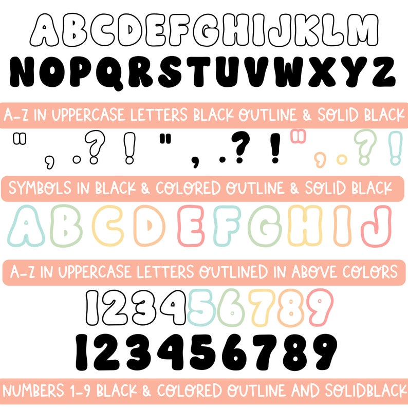 Printable A-Z Bulletin Board Letters Punctuation and Numbers Easy and ...