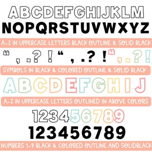 Printable A-Z Bulletin Board Letters Punctuation and Numbers Easy and ...