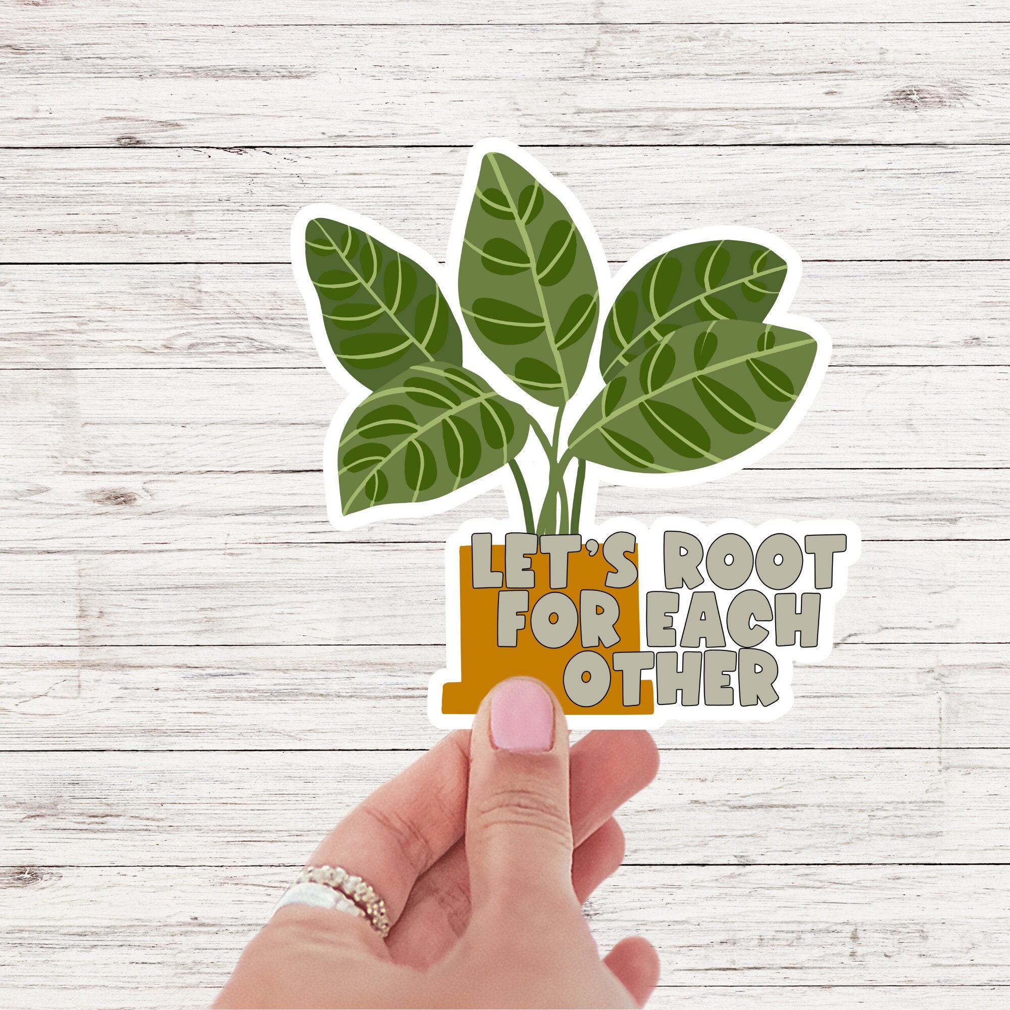 Lets Root for Each Other Sticker Be Kind Boho Classroom Sticker Plant ...
