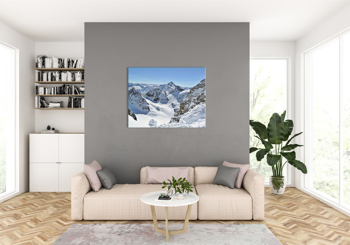 Alpine Wall Art Canvas | France Switzerland Austria | Mountain ...