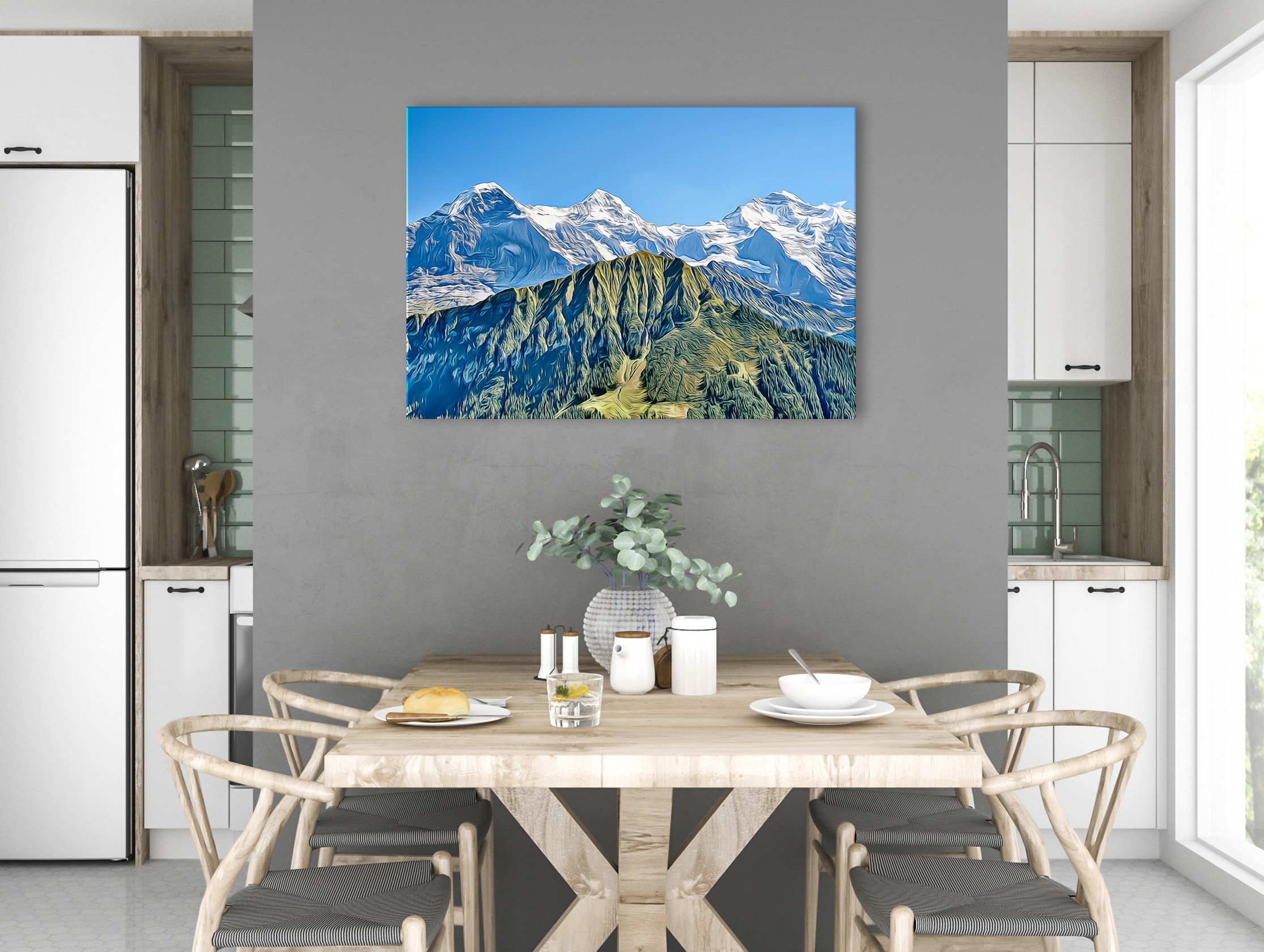Switzerland Wall Art Jungfrau Region Wall Hanging Eiger and Jungfrau ...