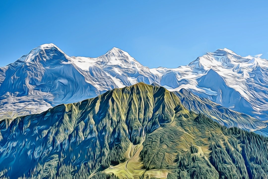 Swiss Alps Wall Art – Snowy Mountain Landscape Canvas Print, Alpine ...