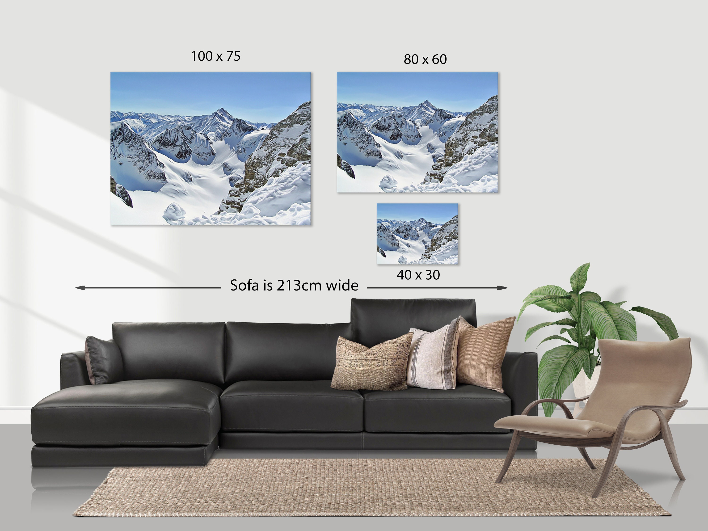 Alpine Wall Art Canvas | France Switzerland Austria | Mountain ...