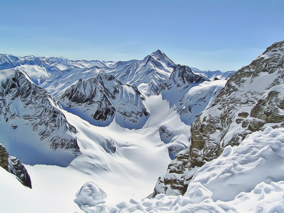 Alpine Wall Art Canvas | France Switzerland Austria | Mountain ...