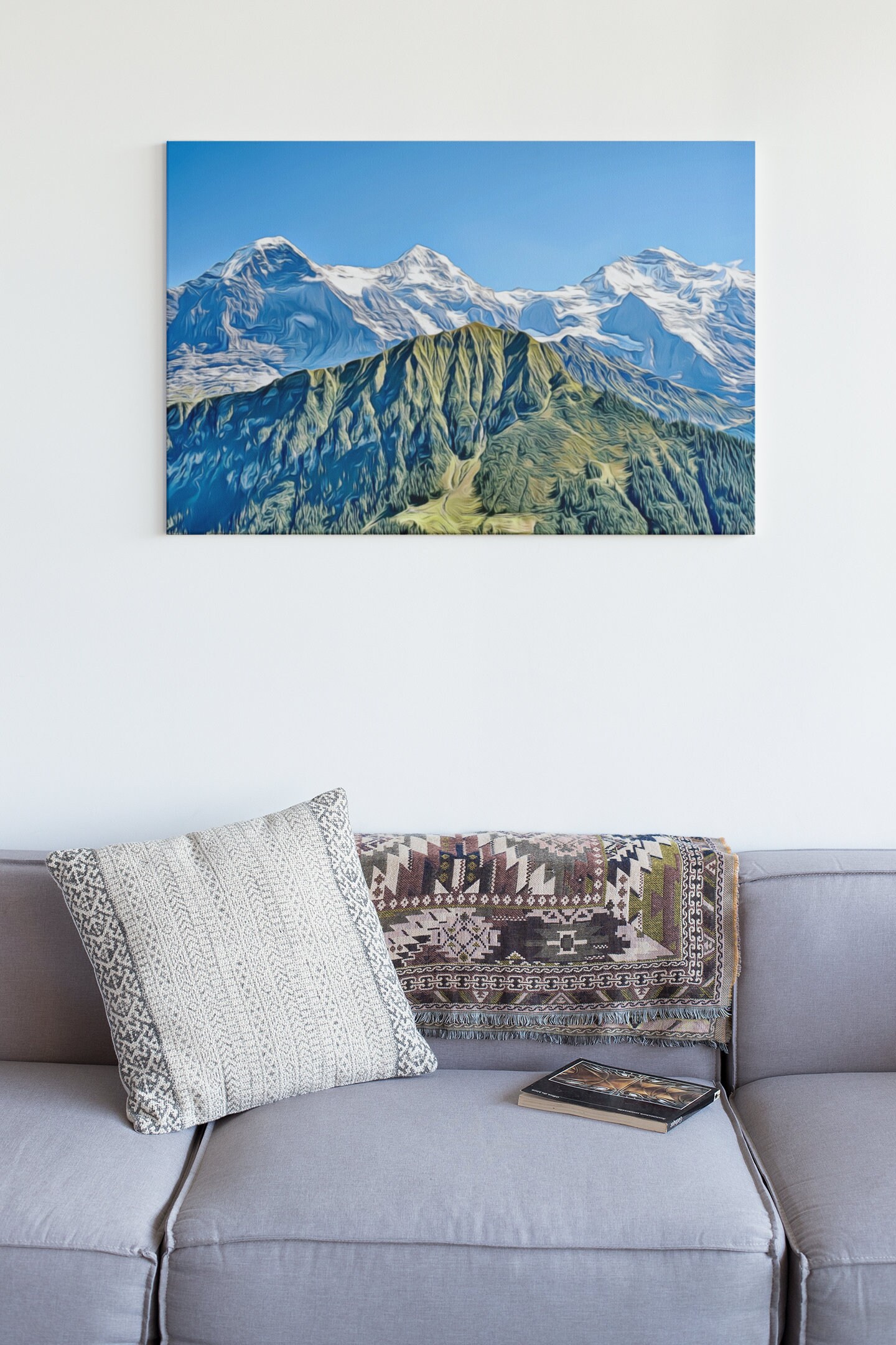 Switzerland Wall Art Jungfrau Region Wall Hanging Eiger and Jungfrau ...
