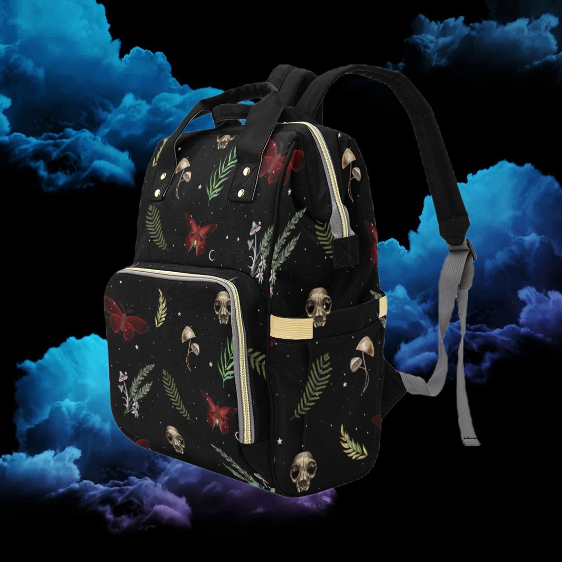 Goth Diaper Bag Backpack Celestial Moth Backpack Goth Baby Shower Gift ...
