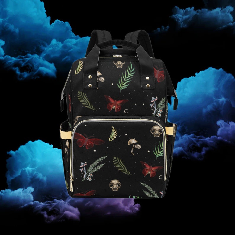 Goth Diaper Bag Backpack Celestial Moth Backpack Goth Baby Shower Gift Gothic Backpack Witch ...