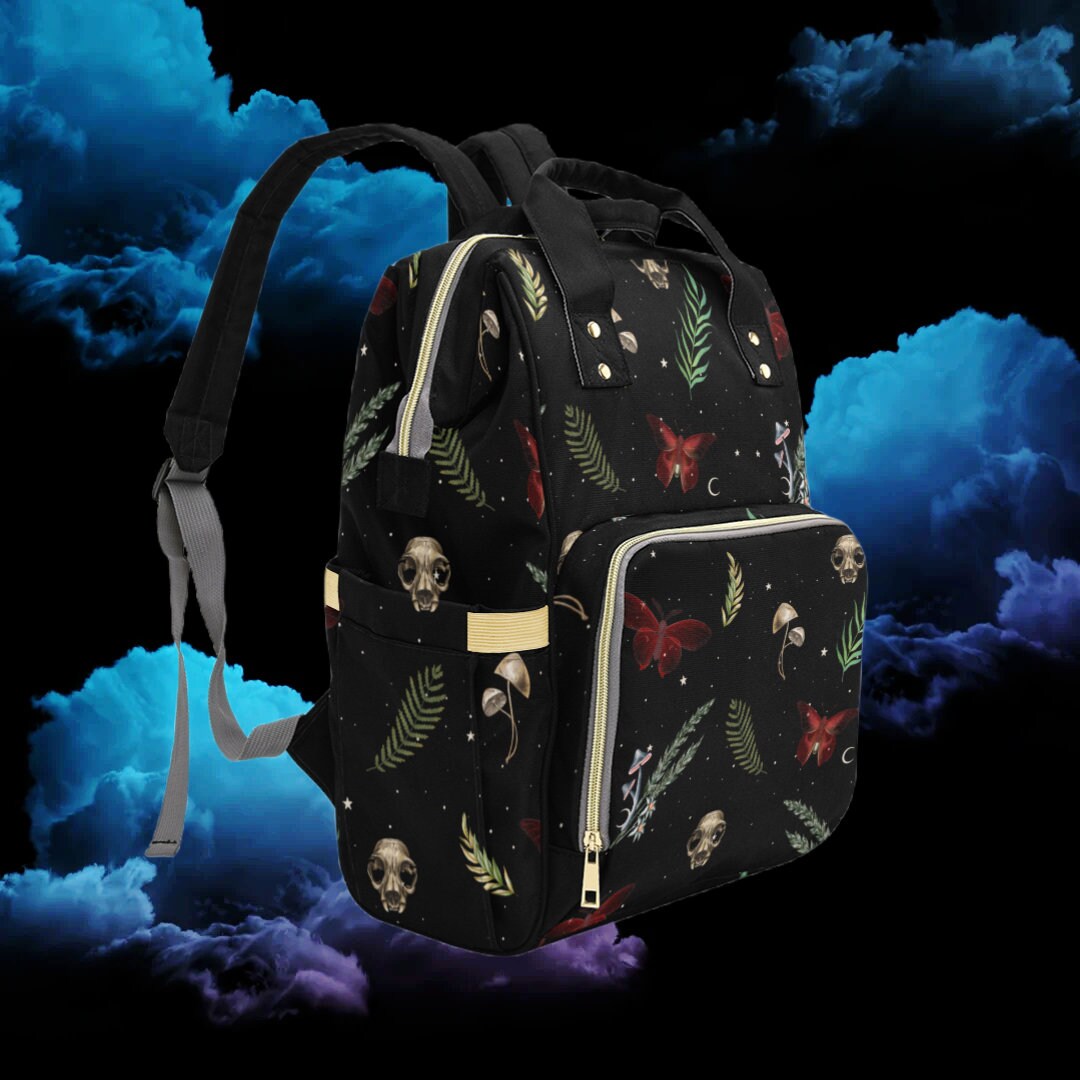 Goth Diaper Bag Backpack Celestial Moth Backpack Goth Baby Shower Gift ...