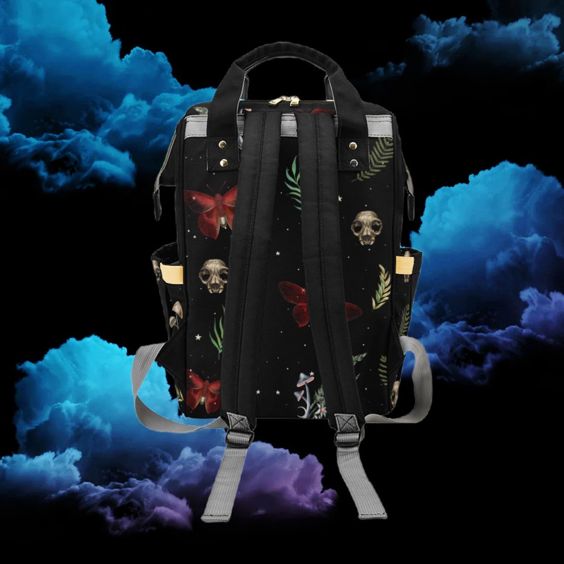 Goth Diaper Bag Backpack Celestial Moth Backpack Goth Baby Shower Gift ...