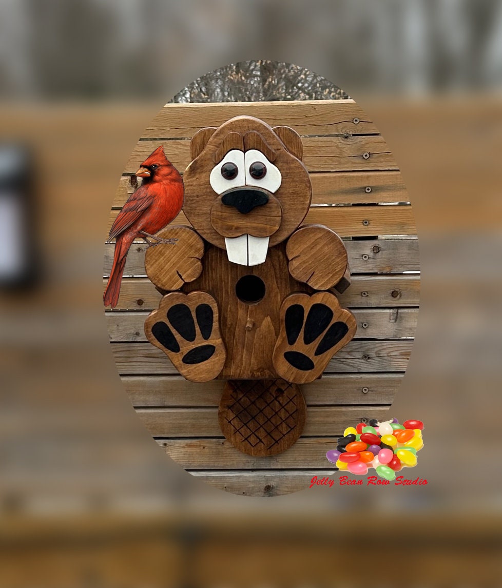 Cartoon Beaver Bird House - Etsy Canada