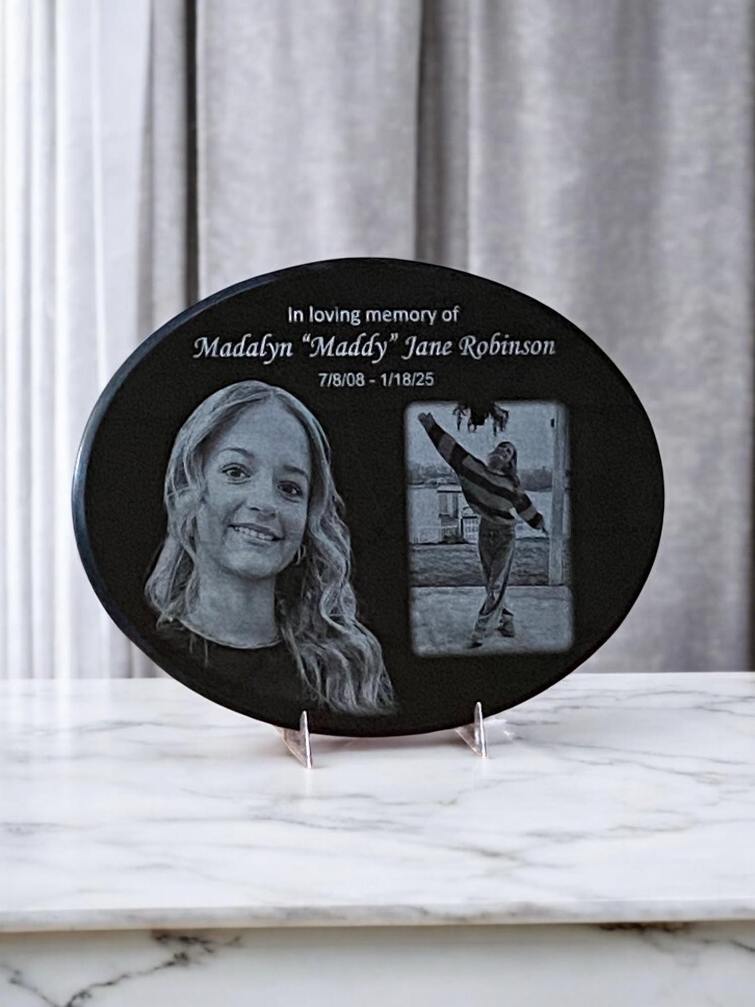 8.5"x11" Marble Plaque With Custom Laser Engraving - Memorial Plaque ...