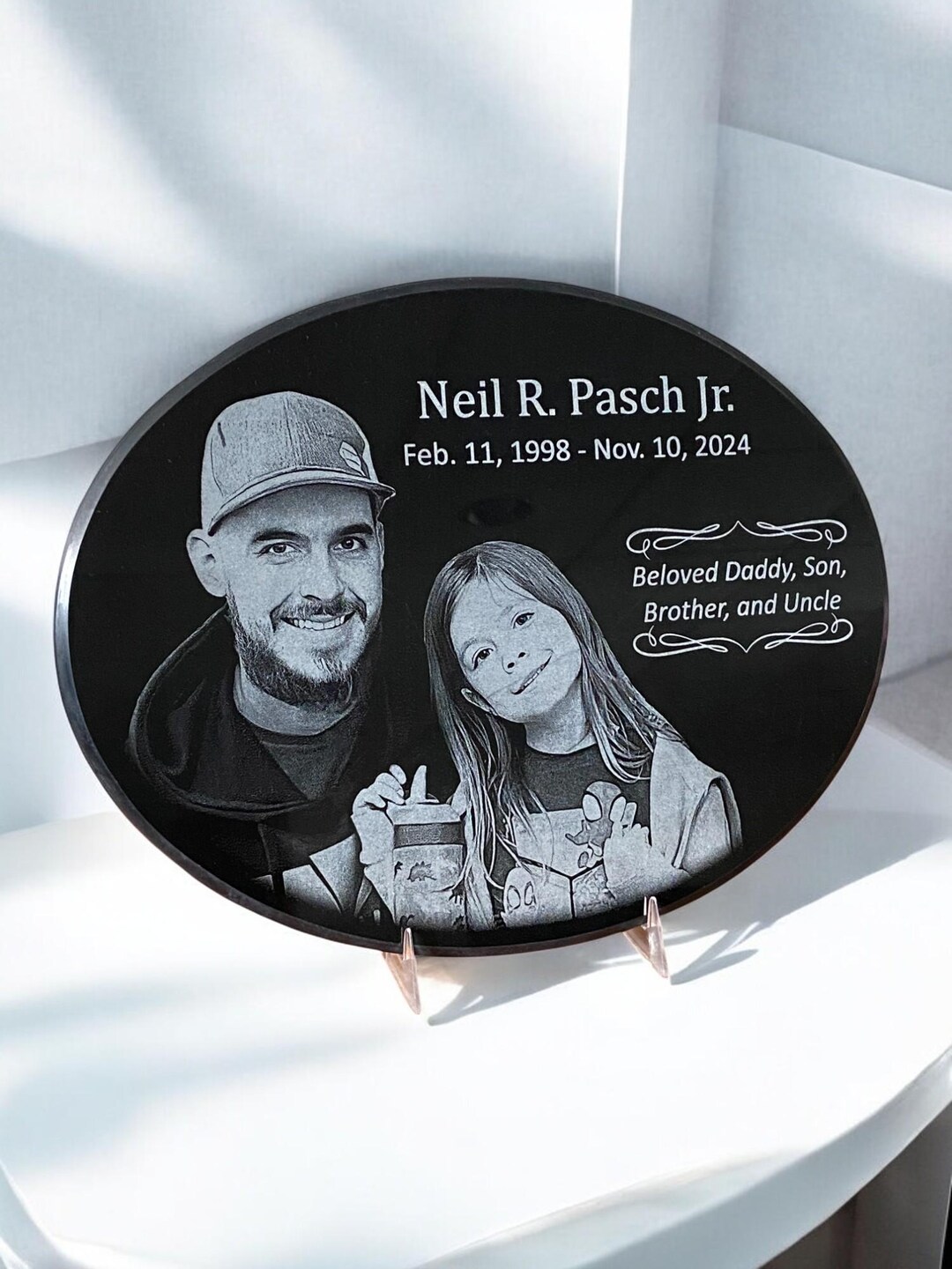 8.5"x11" Marble Plaque With Custom Laser Engraving - Memorial Plaque ...