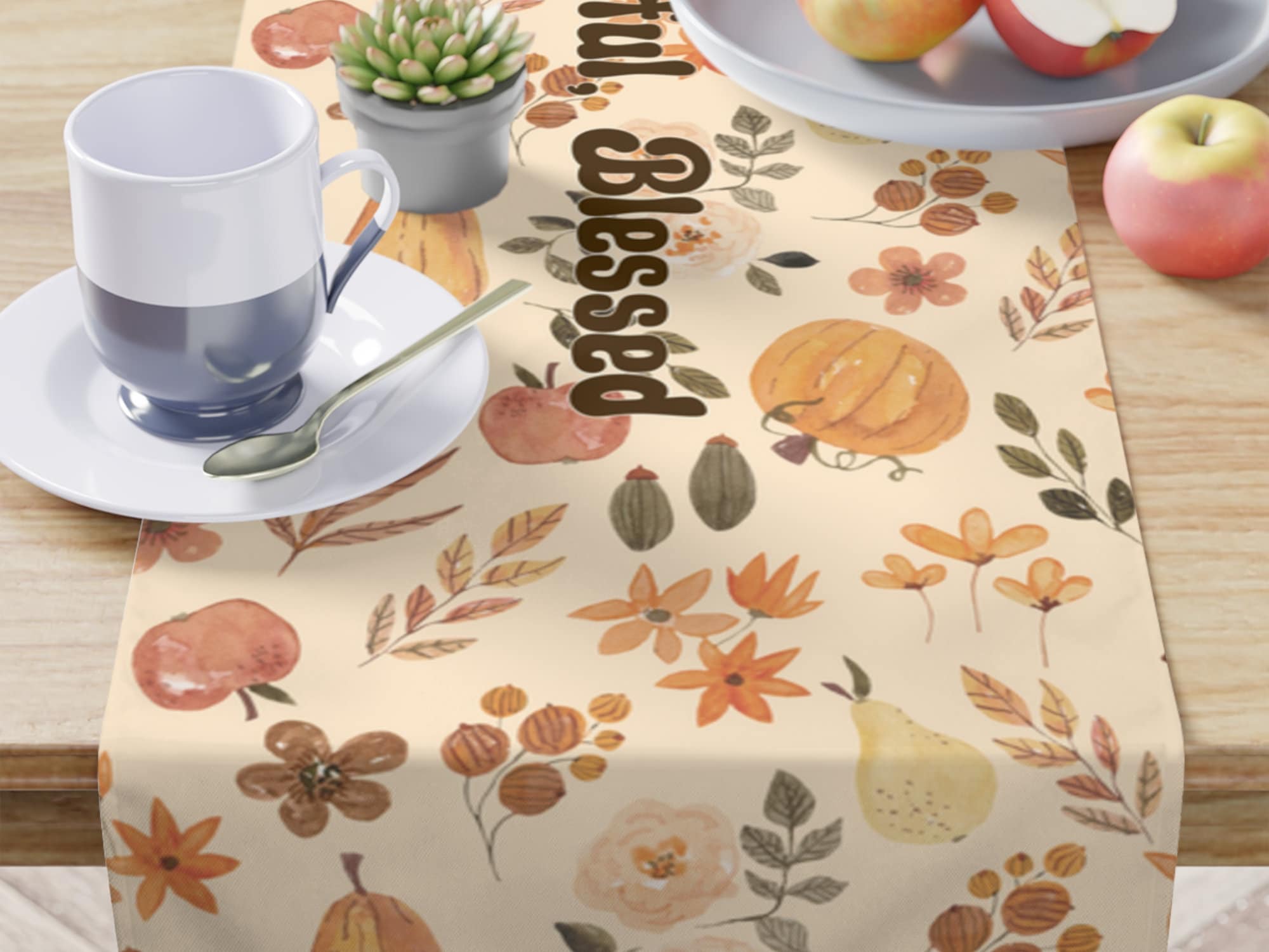 Bible Verse Thanksgiving Table Runner, Fall Table Thanksgiving Decor ...
