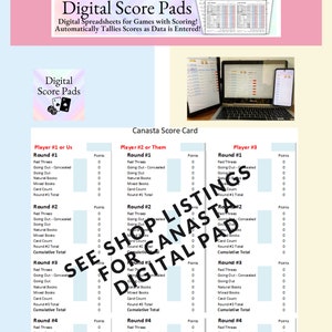 Hand and Foot Digital Score Pads, Sheet, Card. Hand and Foot Card Game ...