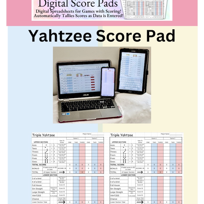 Printable Yahtzee Score Cards - Etsy