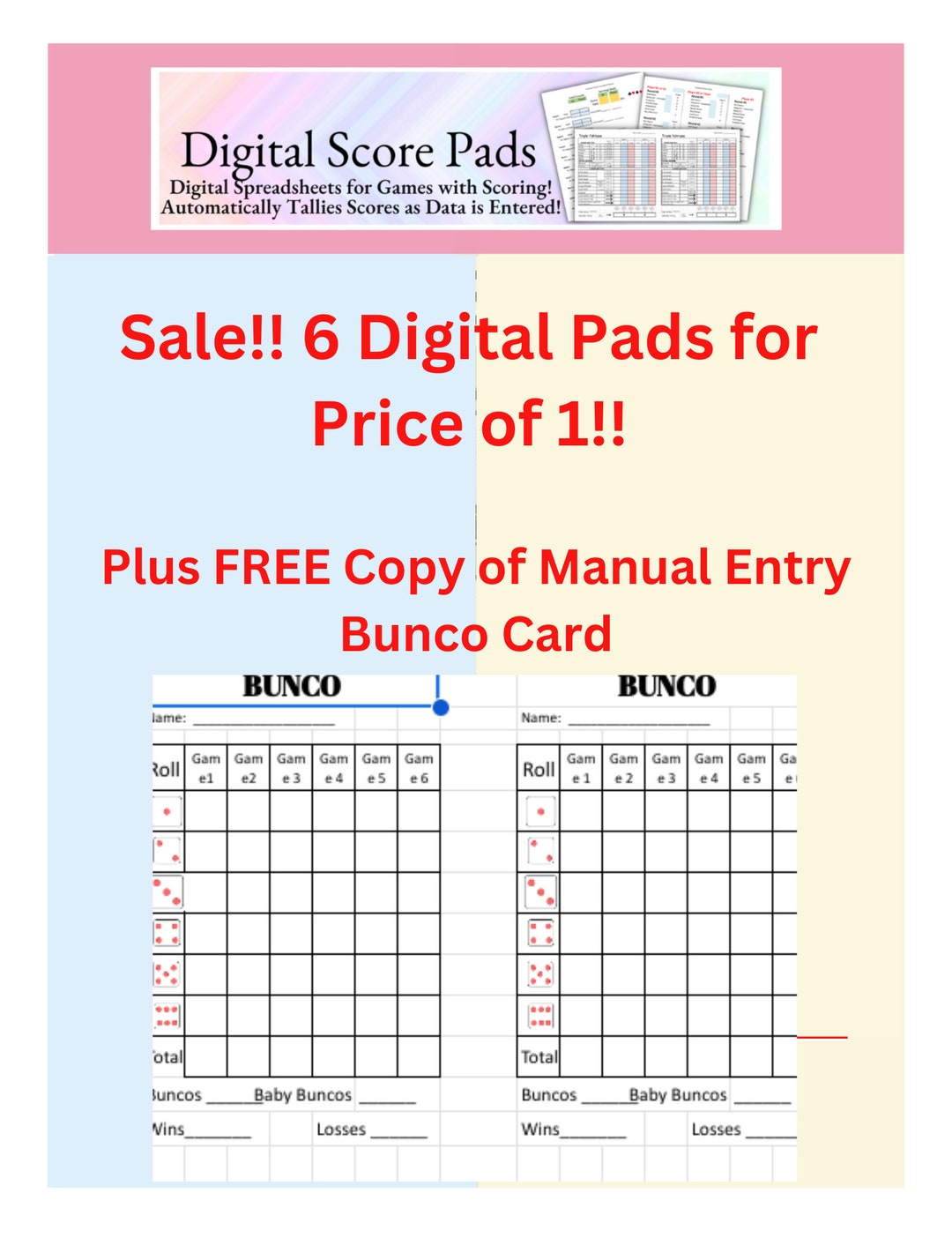 Digital Score Pads for Dice and Card Games. Digital Score Sheets. Cards ...
