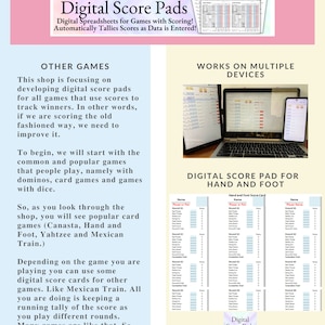 Hand and Foot Digital Score Pads, Sheet, Card. Hand and Foot Card Game ...