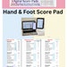 Hand and Foot Digital Score Pads, Sheet, Card. Hand and Foot Card Game ...