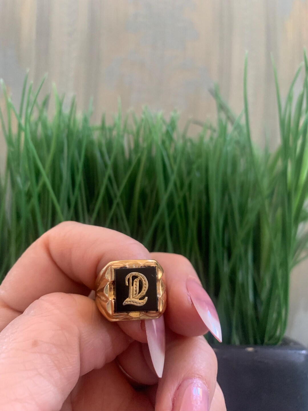 Vintage Initial "d" Signet Ring for Women/children 10k Gold G.F. Size 7 ...