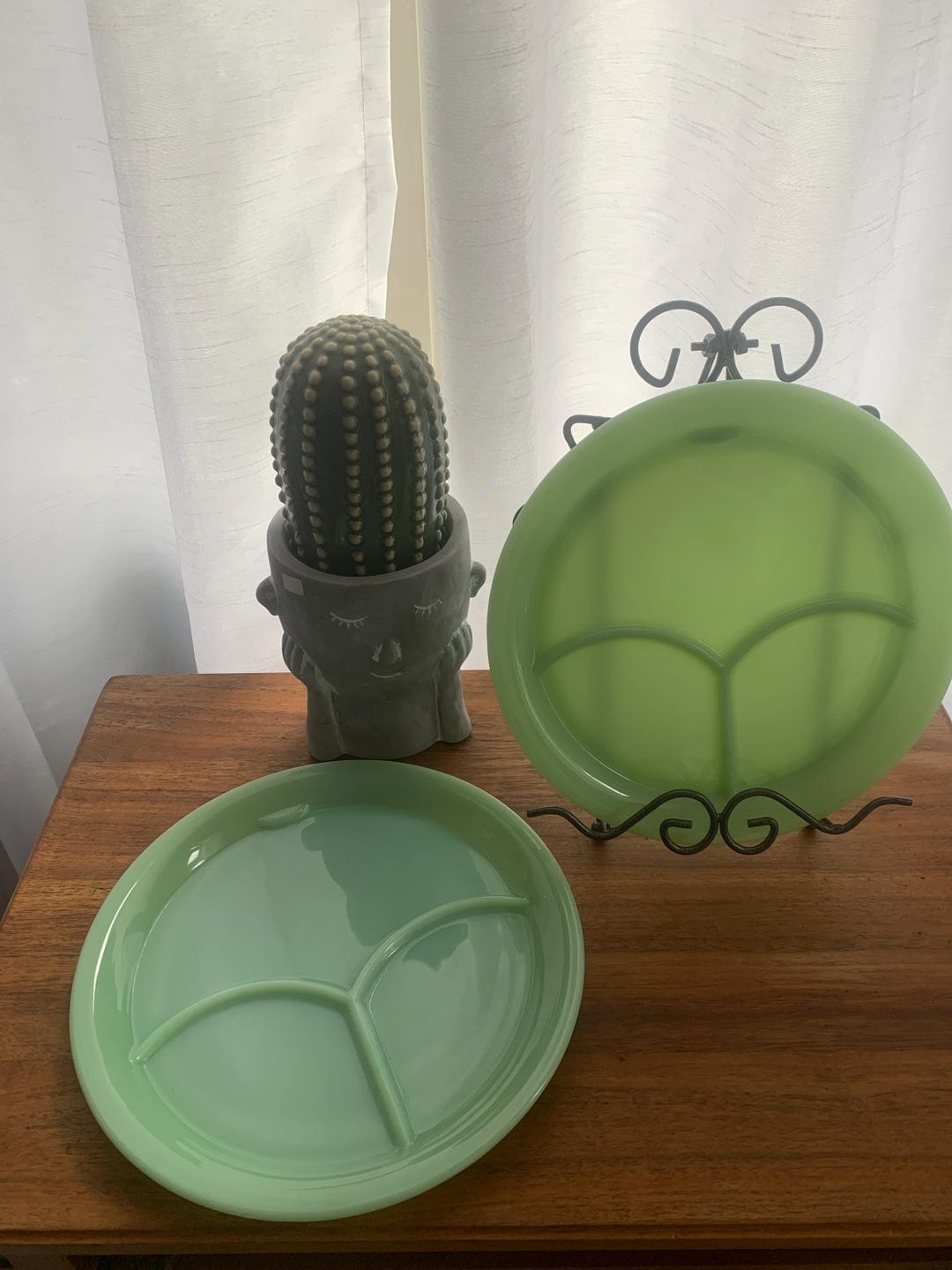 Set of 2 Restaurant Ware Jadeite Divided Grill Plates, Milk Glass - Etsy