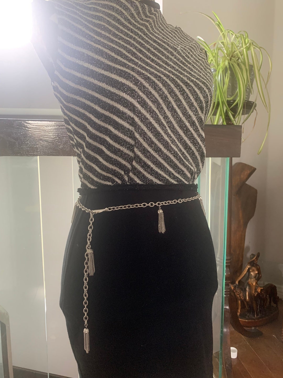 Swedish Chain Belt From the 1970s. Made of Silver Metal and Tassels ...