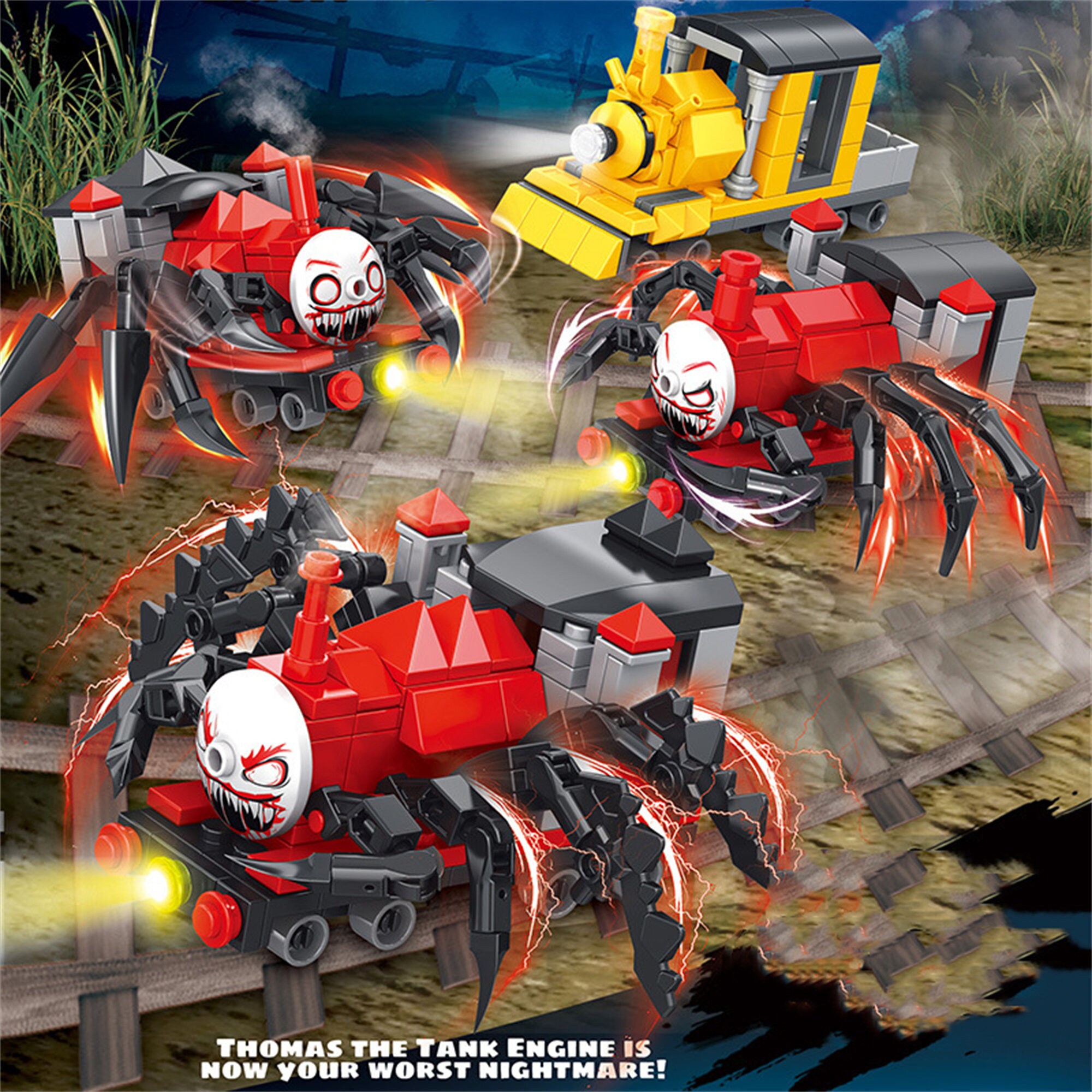 Buy 4in1 CHARLES Demonic Spider Monster Train Minifigures Toys Online ...