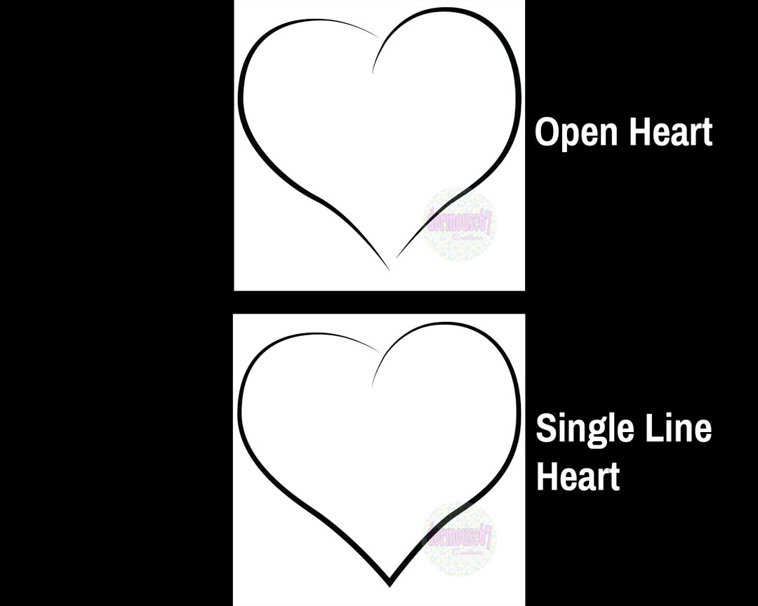 Continous Line Heart, Open Love Heart, Voluptuous Plump Love Hearts ...