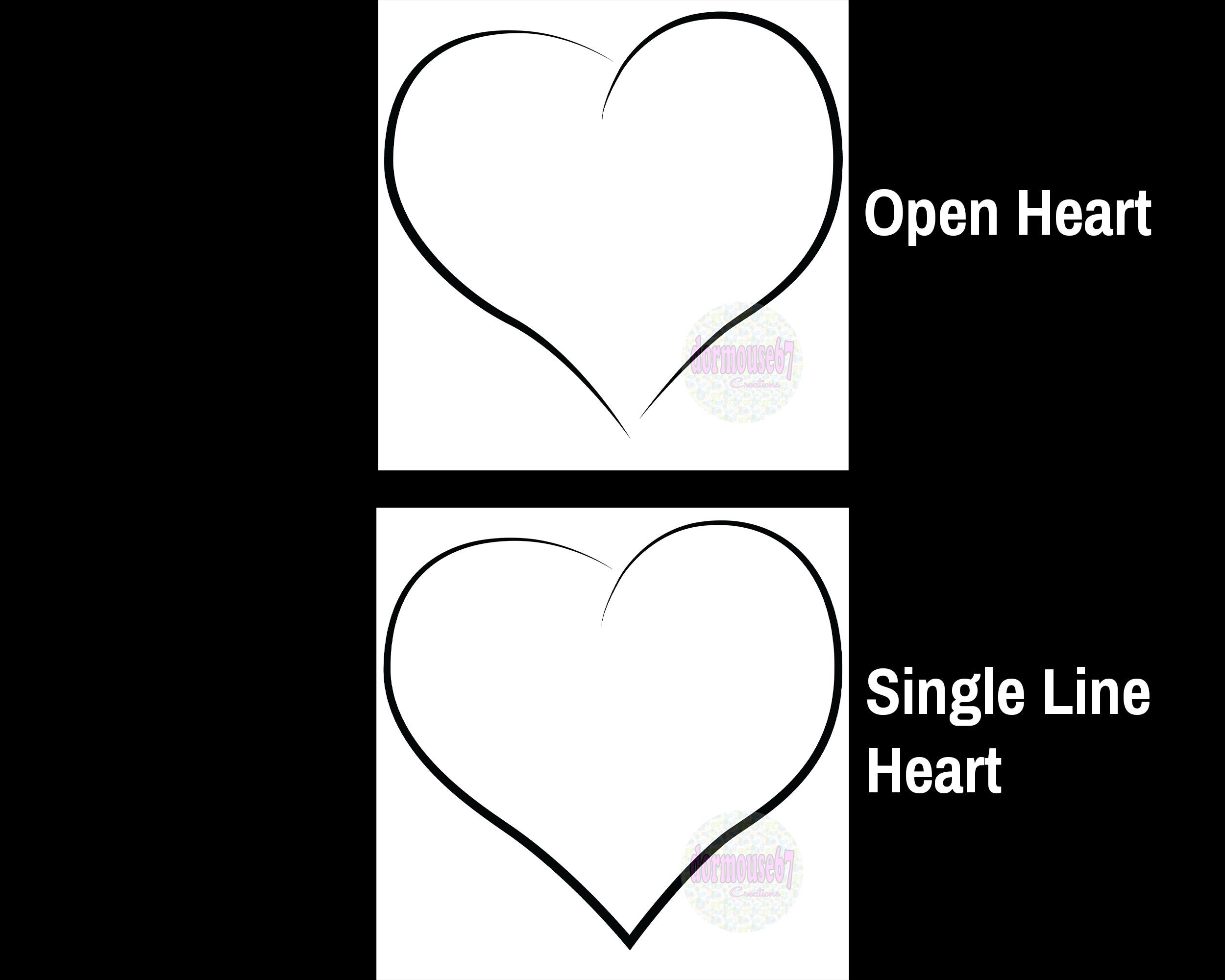 Continous Line Heart, Open Love Heart, Voluptuous Plump Love Hearts ...