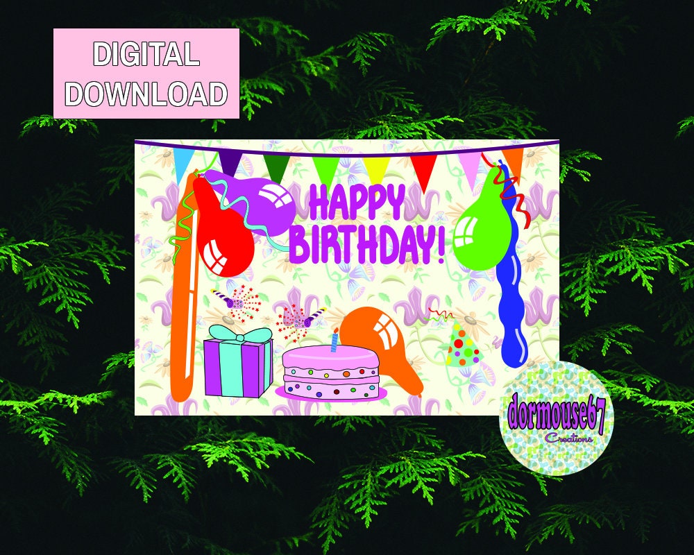 Birthday Balloons Card,balloons Birthday Card, Colorful Card for Kids ...