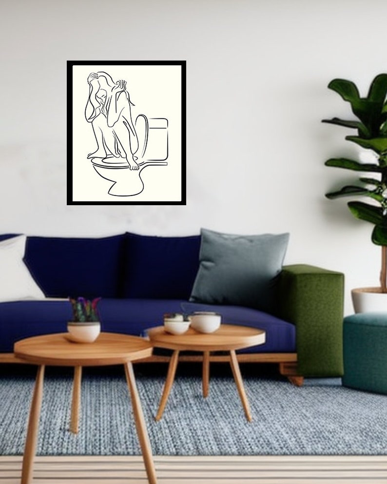 Woman on Toilet Art, Lady on Toilet Line Art,mature 18,printable - Etsy