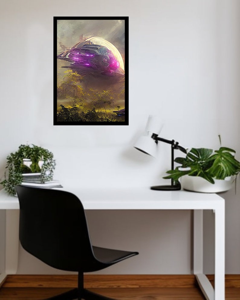 Spaceship Wall Art ,post Apocalyptic Art, Printable, AI Art,digital ...