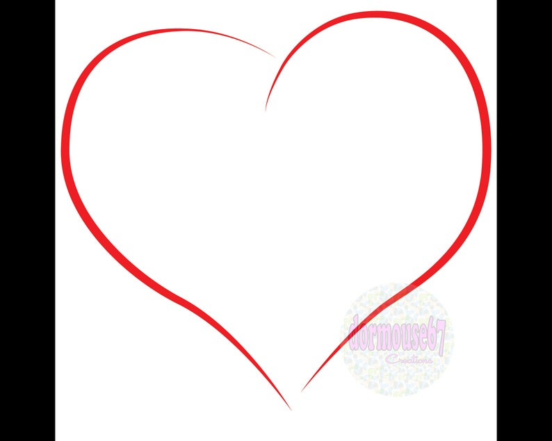 Continous Line Heart, Open Love Heart, Voluptuous Plump Love Hearts ...