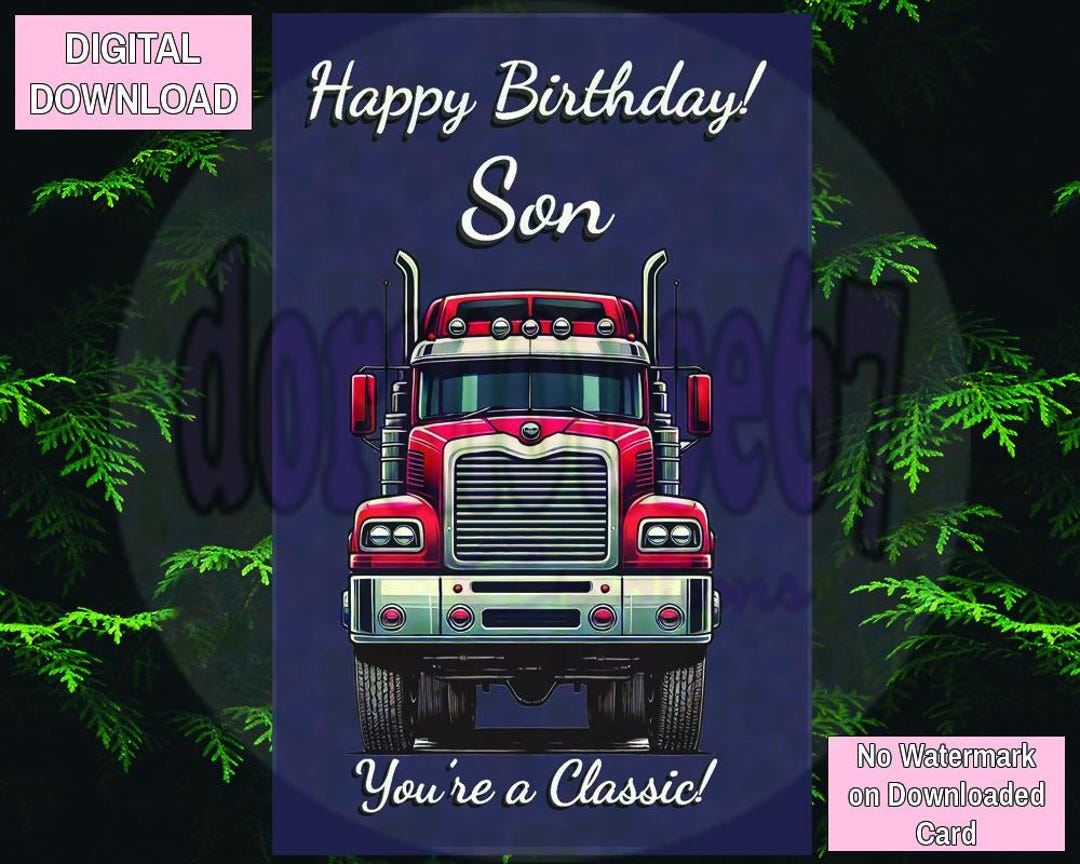 Truck Birthday Card,classic Truck Birthday,retro 1980s Truck,retro ...