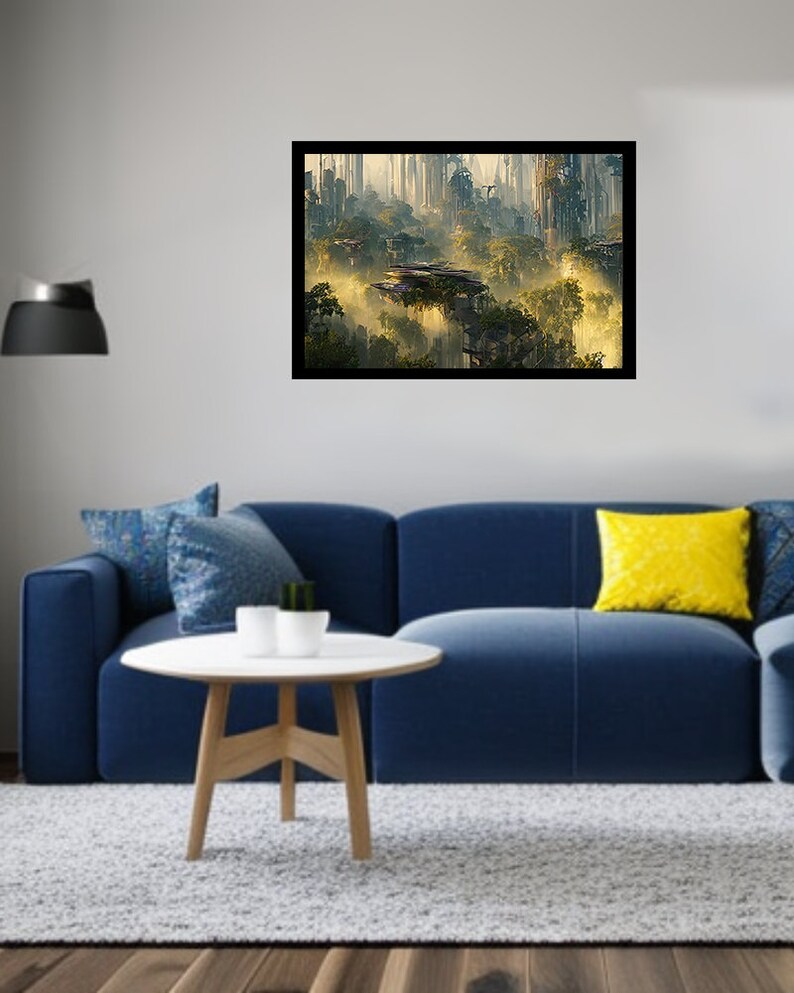 Post Apocalyptic Art, Dystopian City Wall Art ,overgrown City Jungle ...