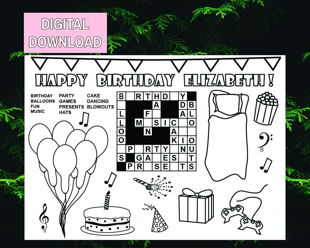 Sleepover Coloring Page,sleepover Placemat,sleepover Party Favors ...