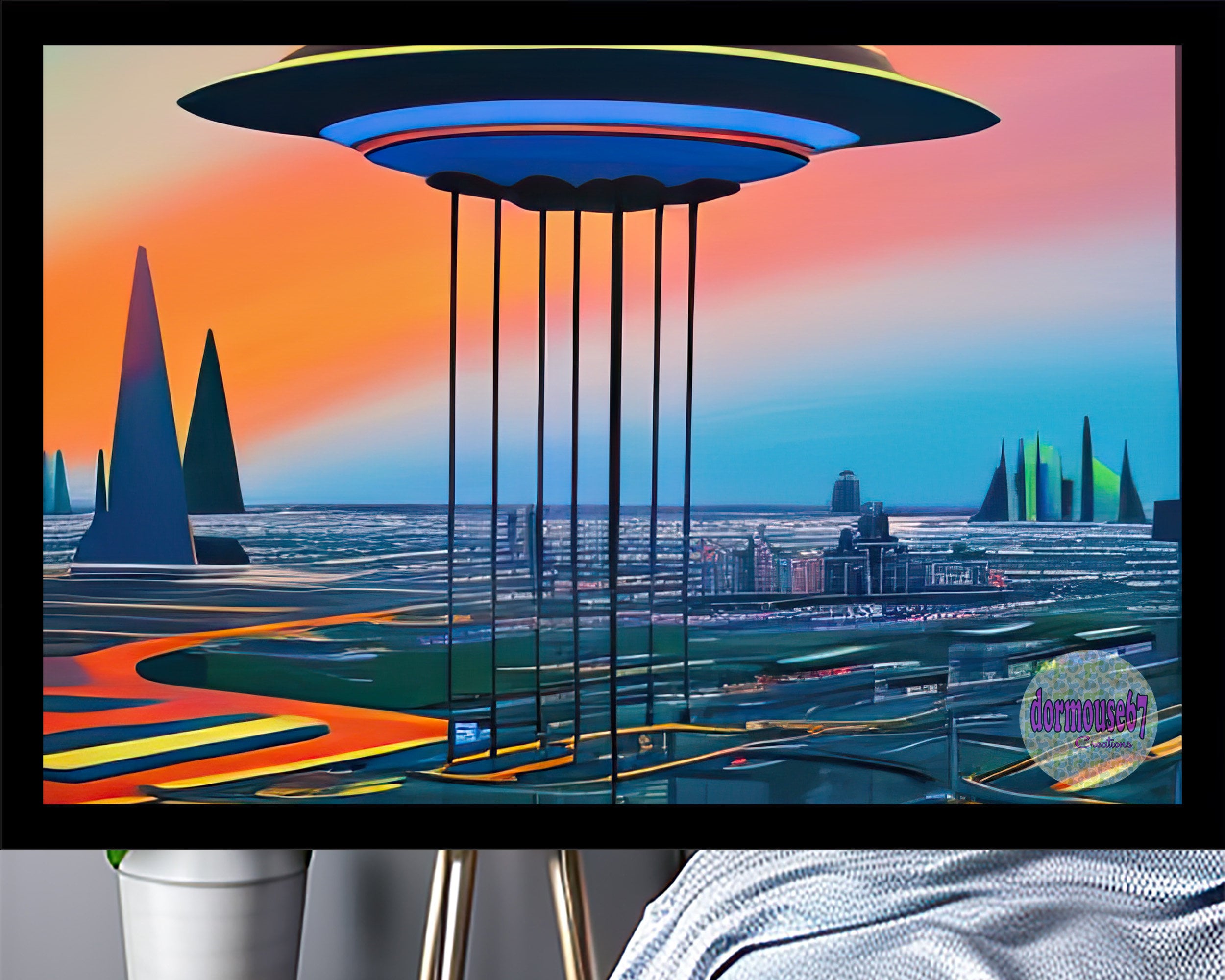 Retro Futurism Artmothership Retro Futuristic Wall Artsci Fi - Etsy