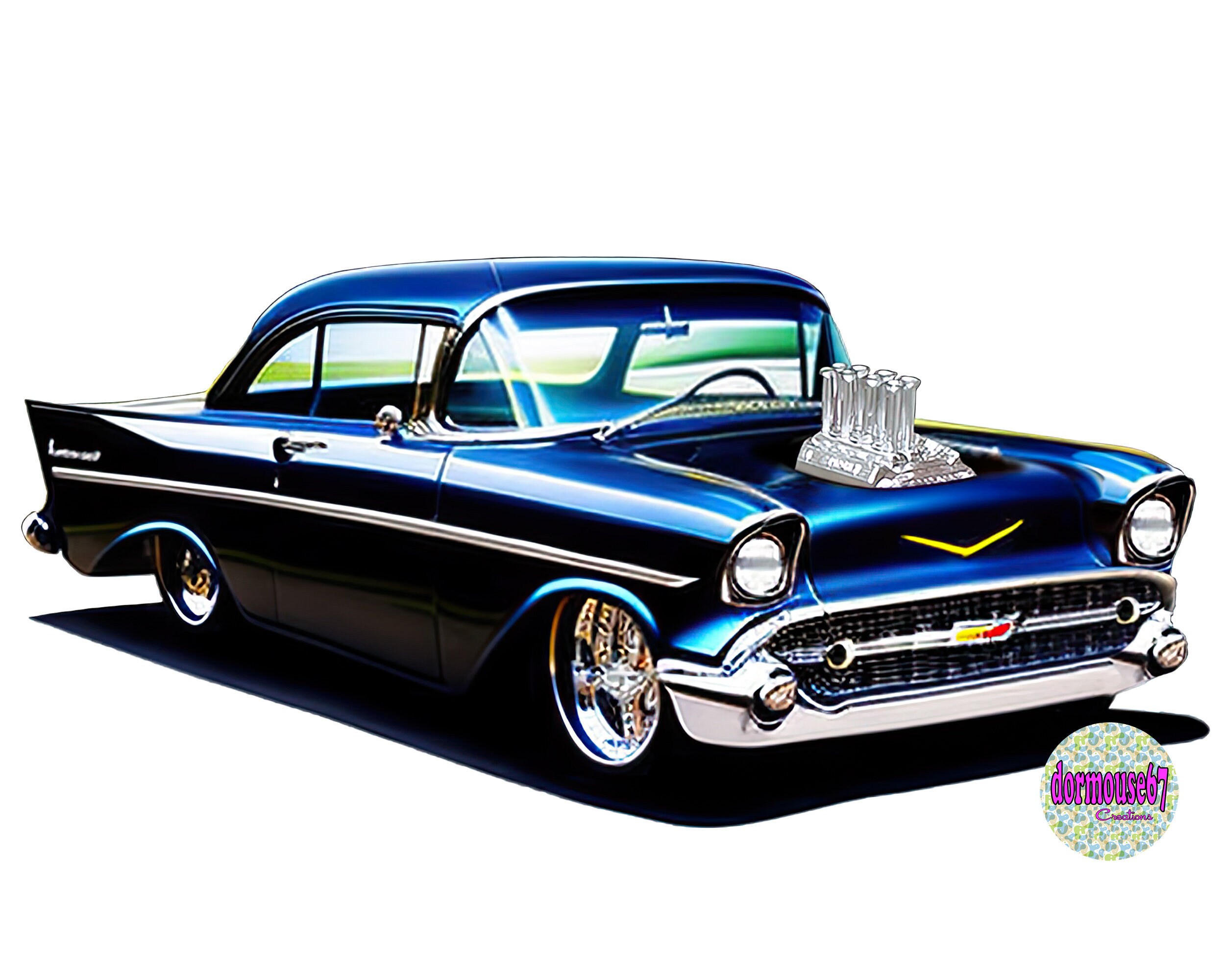 Black 57 Chevy PNG, Muscle Car, Customized Classic Car, Chevrolet 1957 ...