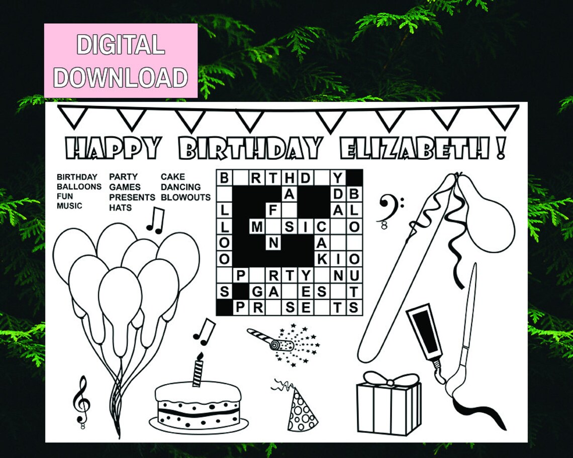 Art Party Birthday Printable Coloring Page, Balloon Party, Art Party ...