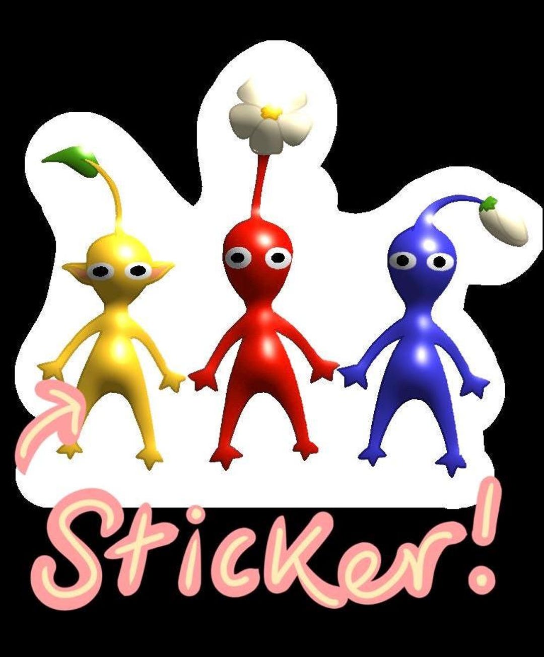 Pikmin Stickers From the Game Series! Red, Yellow and Blue Pikmin - Etsy