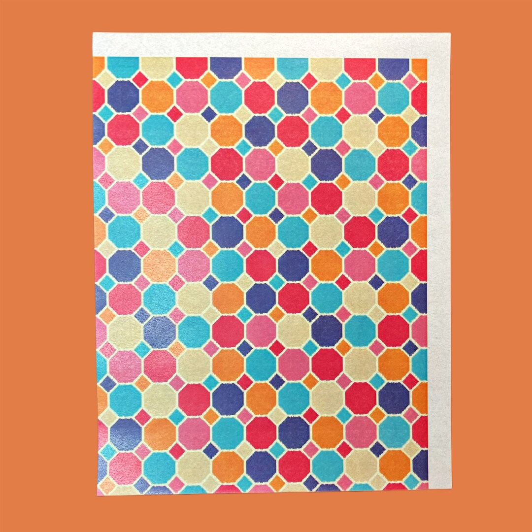 Geometric Polymer Clay Water Transfer Sheet: Colorful Octagon Pattern ...