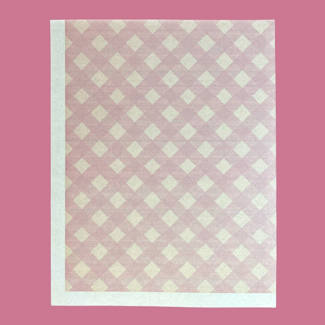 Checkered Pattern Pink Water Transfer Sheet for Polymer Clay Soluble ...