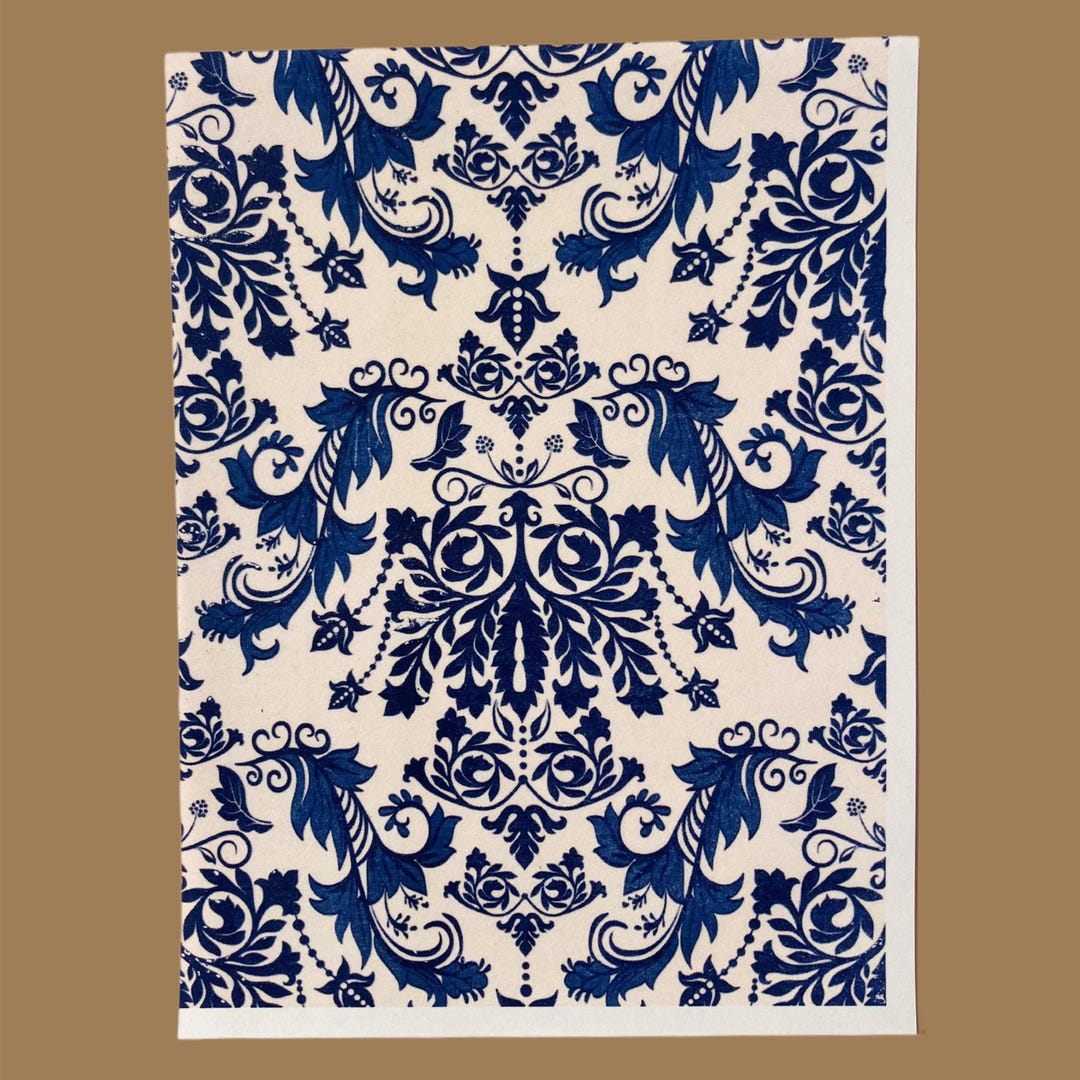 Polymer Clay Water Transfer Sheet: Blue Victorian Wallpaper Decal - Etsy