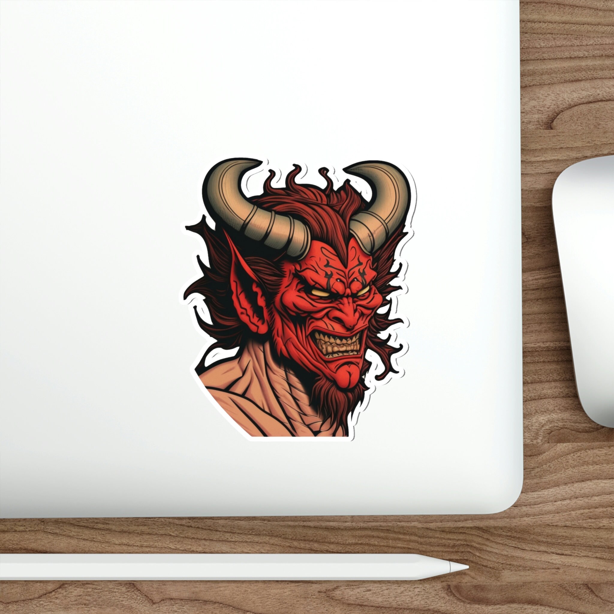 Oni Die-cut Sticker Laptop Sticker Water Bottle Sticker - Etsy