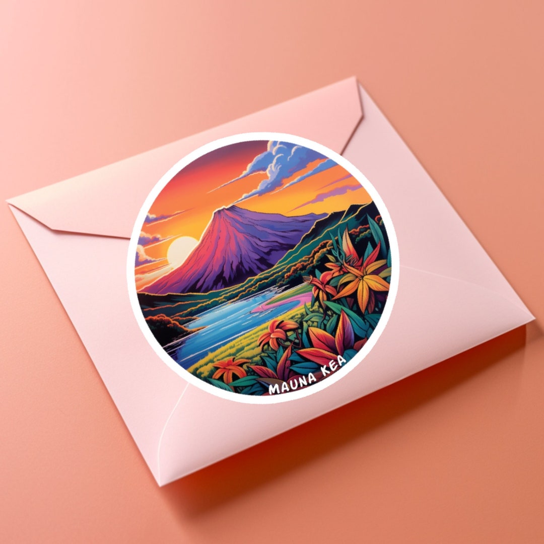 Mauna Kea in Hawaii Die-cut Sticker Laptop Sticker Water Bottle Sticker ...